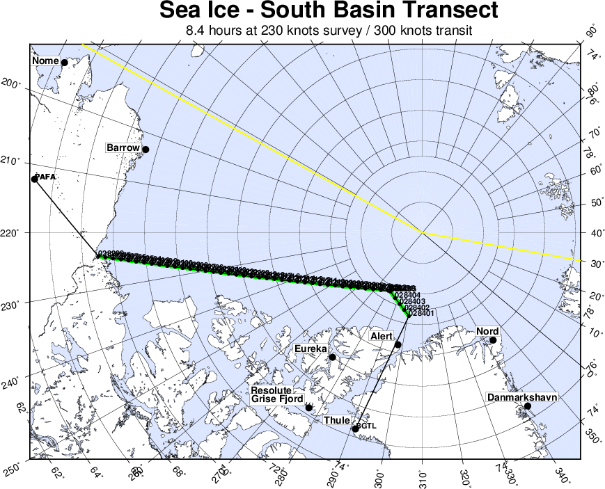 Map of Sea Ice - South Basin Transect | ESD Publications